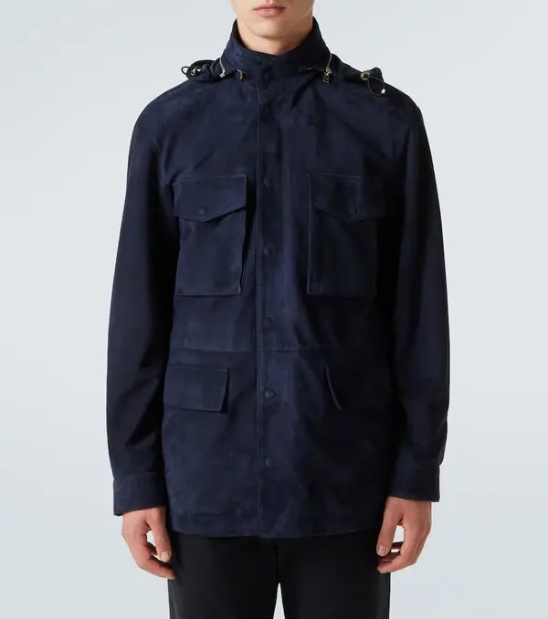 TOM FORD Suede Field Jacket - Blue