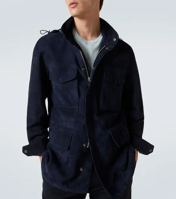 TOM FORD Suede Field Jacket - Blue
