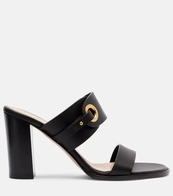 GIANVITO ROSSI 85 Leather Mules