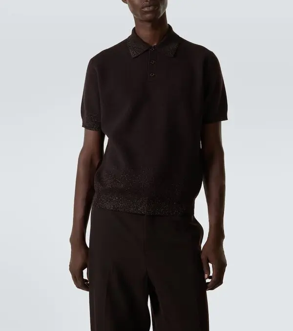 Gucci Interlocking G Wool-blend Polo Shirt