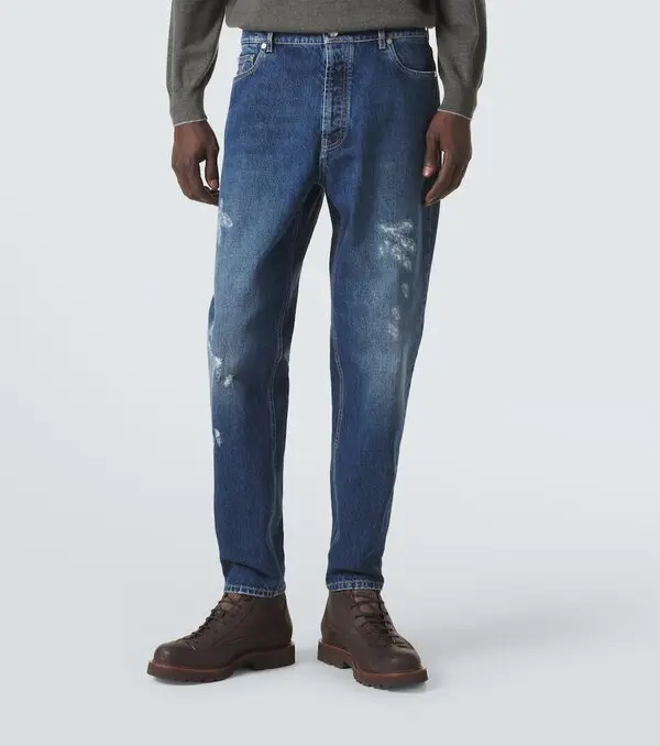 Brunello Cucinelli Mid-rise Straight Leg Jeans - Blue