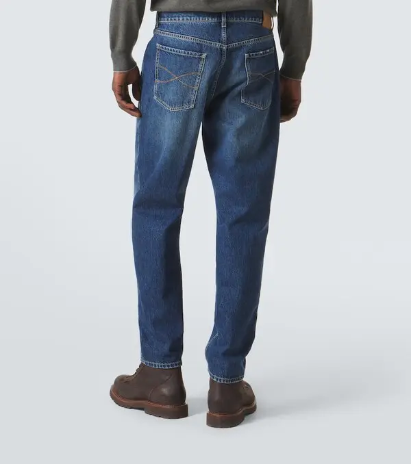 Brunello Cucinelli Mid-rise Straight Leg Jeans - Blue