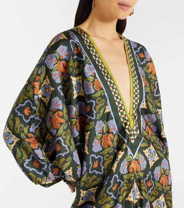 ALEMAIS Alémais Cece Floral Silk Kaftan
