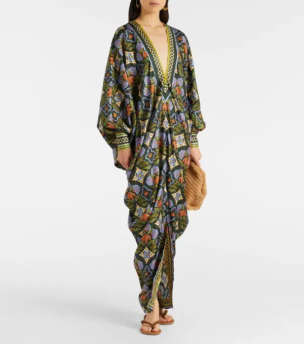 ALEMAIS Alémais Cece Floral Silk Kaftan - Multicoloured