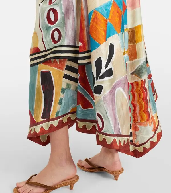 ALEMAIS Alémais X Lrnce One-shoulder Silk Midi Dress