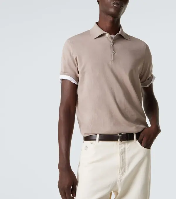 Brunello Cucinelli Cotton Polo Shirt - Beige