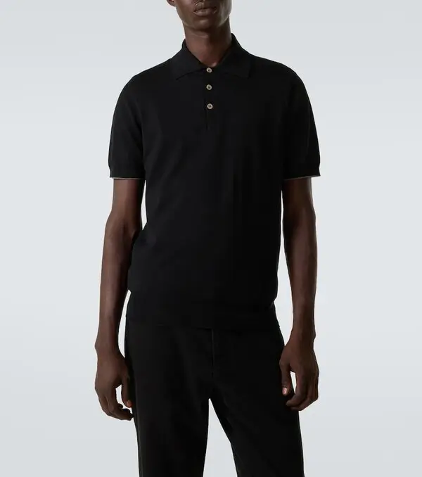 Brunello Cucinelli Cotton Piqué Polo Shirt - Black