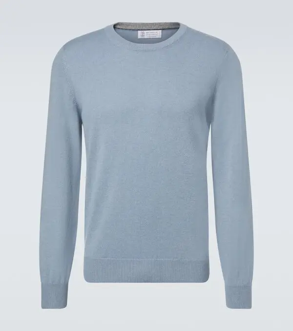 Brunello Cucinelli Cashmere V-neck Sweater - Blue