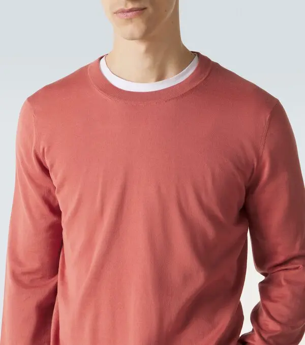 Brunello Cucinelli Crew Neck Cotton Sweater - White