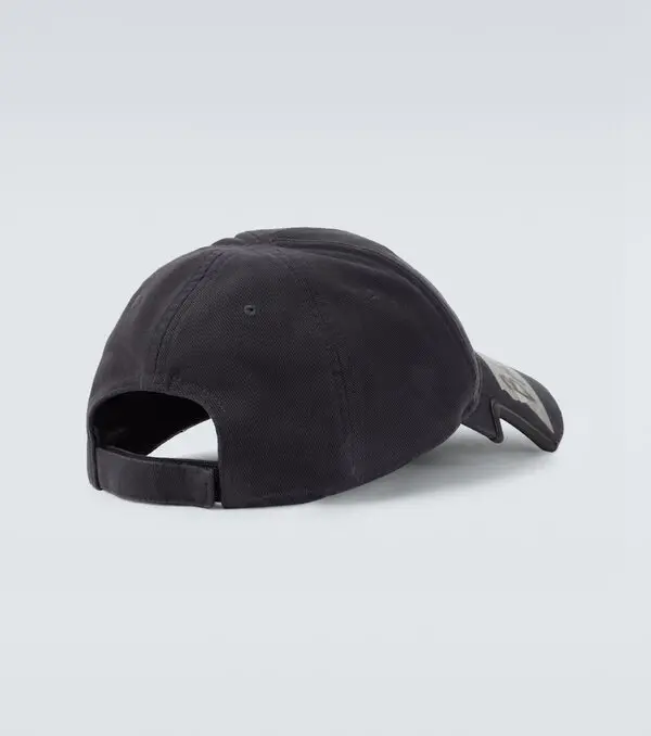 Balenciaga Masking Tape Cotton Drill Baseball Cap - Black