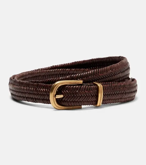 Brunello Cucinelli Braided Leather Belt - Brown