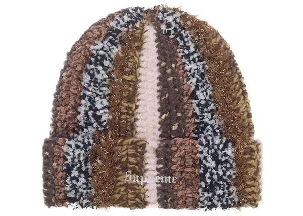 Supreme Tinsel Stripe Beanie - Brown