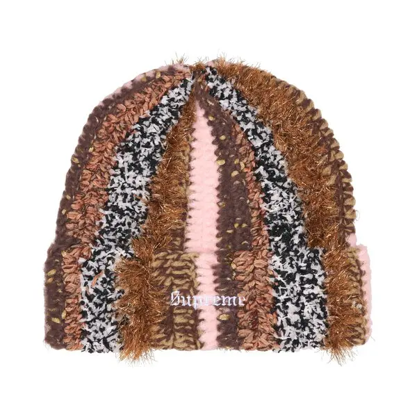 Supreme Tinsel Stripe Beanie - Brown