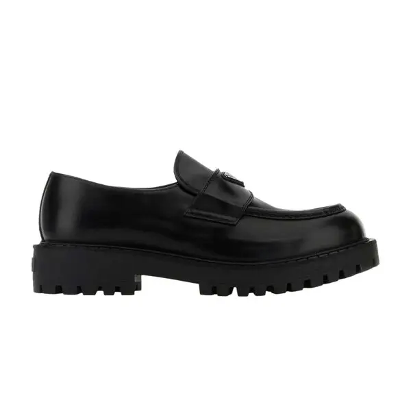 Prada Logo Plaque Slip-on Loafer