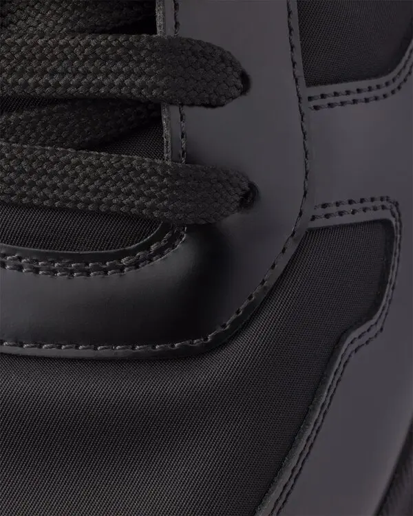 Prada Prax 01 Re-nylon And Brushed Leather Sneakers - Black
