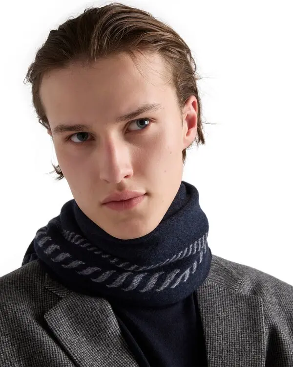 Prada Wool And Cashmere Scarf - Blue