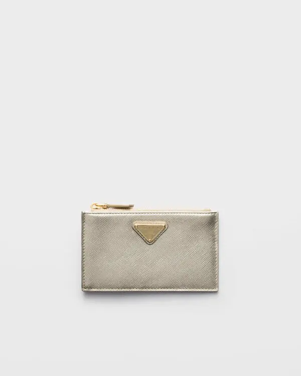Prada Saffiano Leather Card Holder - Pyrite