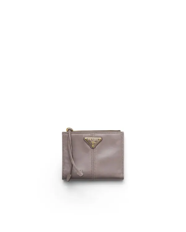 Prada Small Leather Wallet - Grey