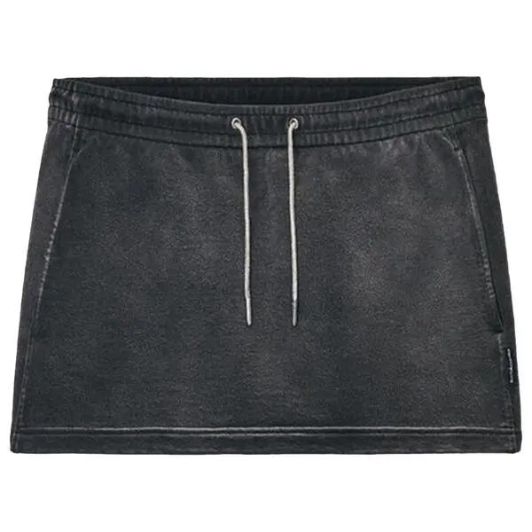 Alexander Wang Terry Mini Skirt With Rhinestone Drawcord - Black