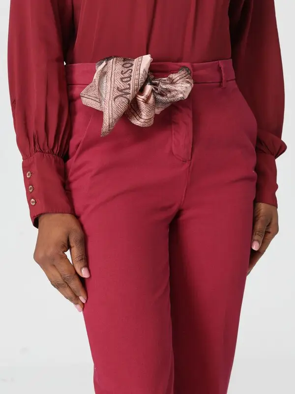 MASON'S Tailored Trousers With Cuffed Hems - Red