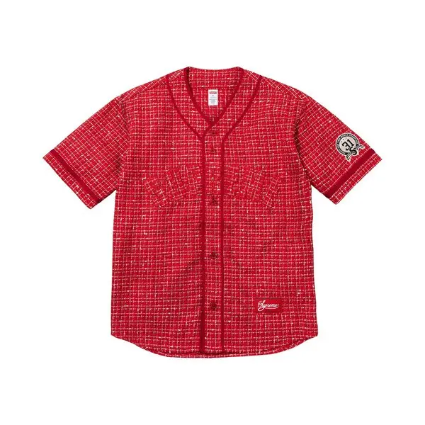 Supreme Bouclé Baseball Jersey - Red