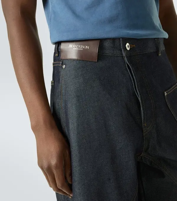 JW Anderson Twisted Embroidered Wide-leg Jeans