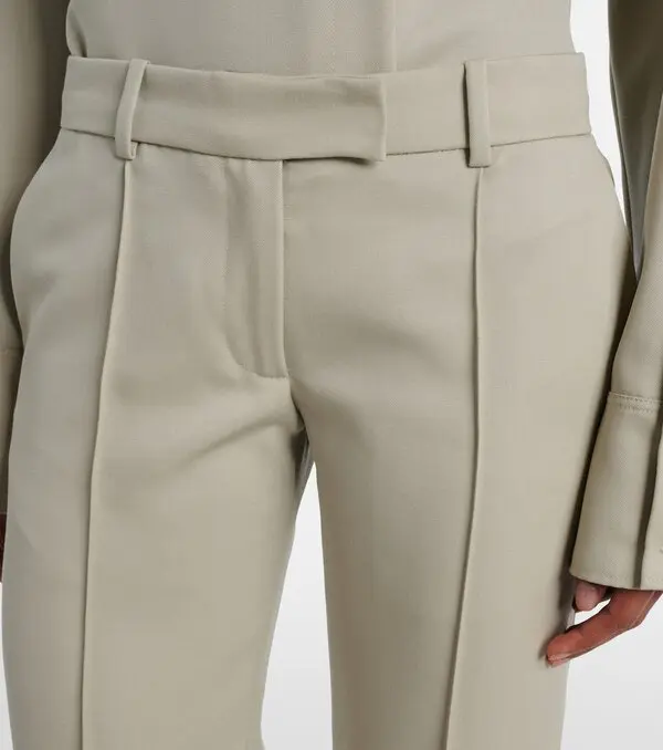 Attico Low-rise Straight Wool Pants - Grey