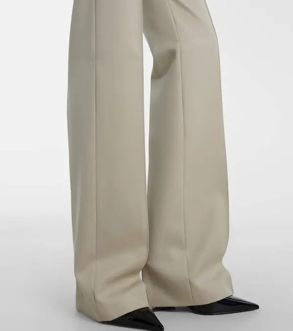 Attico Low-rise Straight Wool Pants - Grey