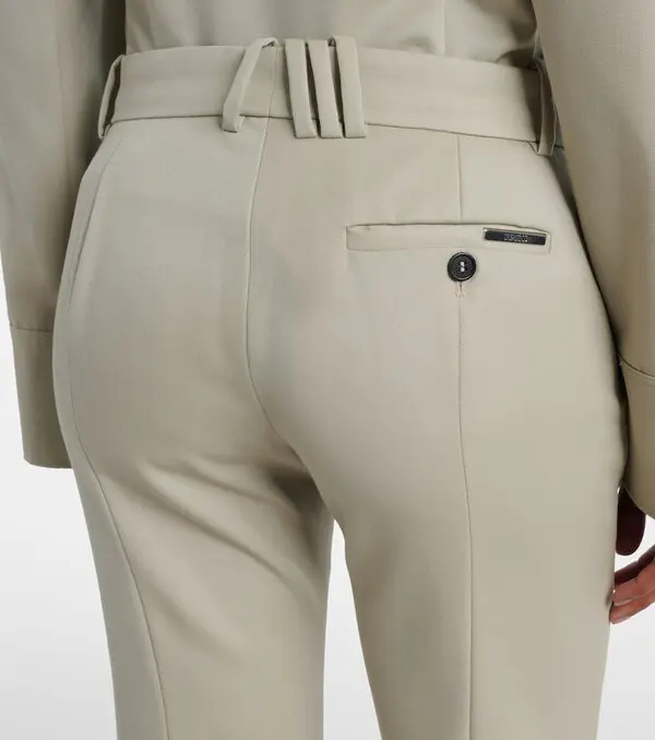 Attico Low-rise Straight Wool Pants - Grey