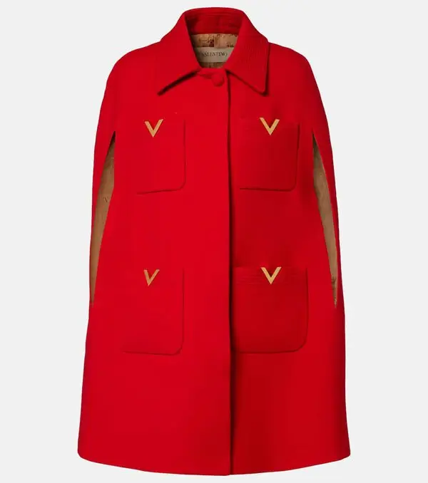 Valentino Garavani Vlogo Wool Cape