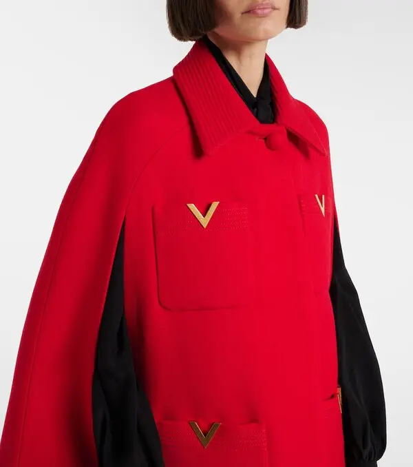 Valentino Garavani Vlogo Wool Cape