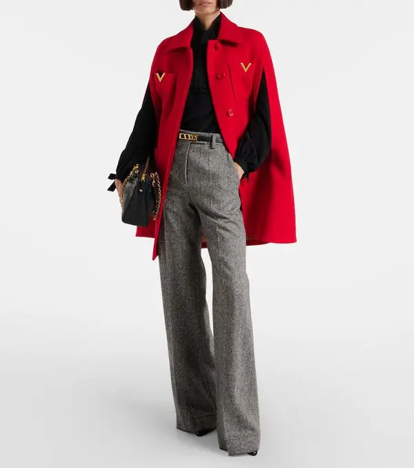 Valentino Garavani Vlogo Wool Cape