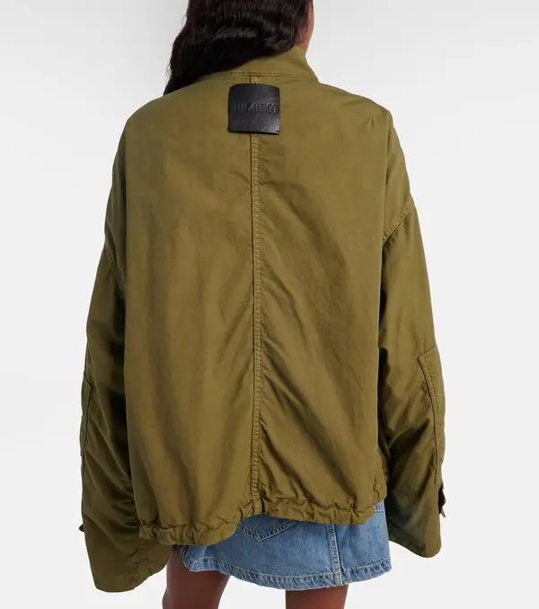 Attico Leather-trimmed Cotton Jacket