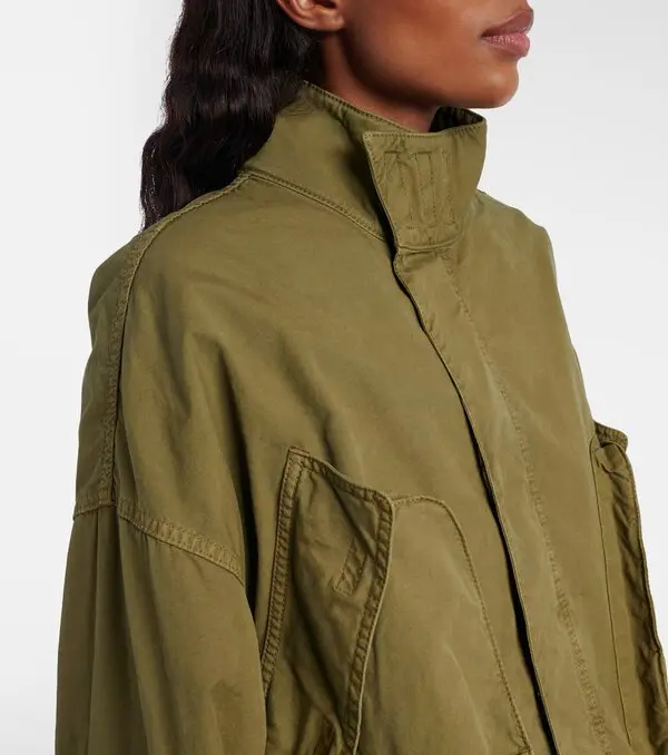 Attico Leather-trimmed Cotton Jacket