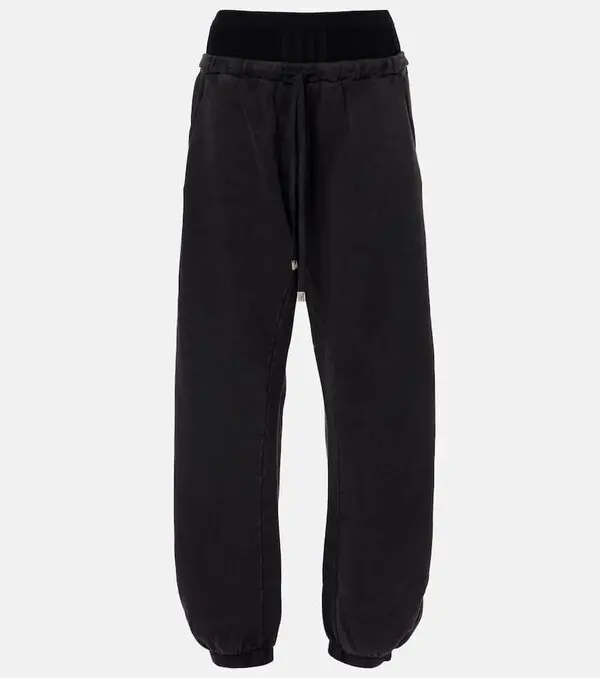 Attico Cotton Jersey Sweatpants - Black