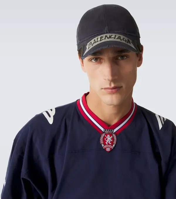 Balenciaga Masking Tape Cotton Drill Baseball Cap