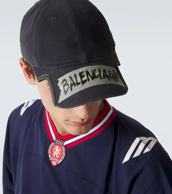 Balenciaga Masking Tape Cotton Drill Baseball Cap