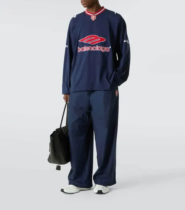 Balenciaga Logo Oversized Cotton-blend Jersey Track Pants
