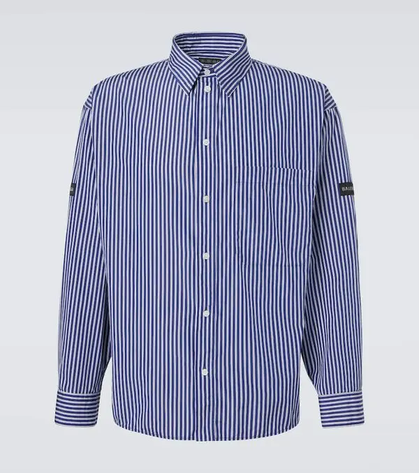 Balenciaga Striped Cotton-blend Poplin Shirt