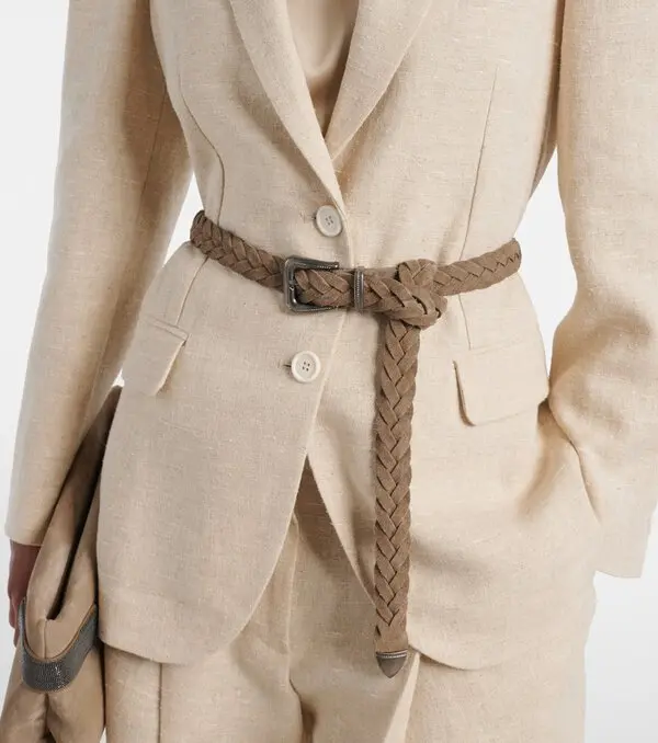 Brunello Cucinelli Braided Suede Belt