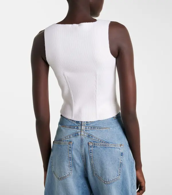Alaïa Ribbed-knit Wool-blend Bustier