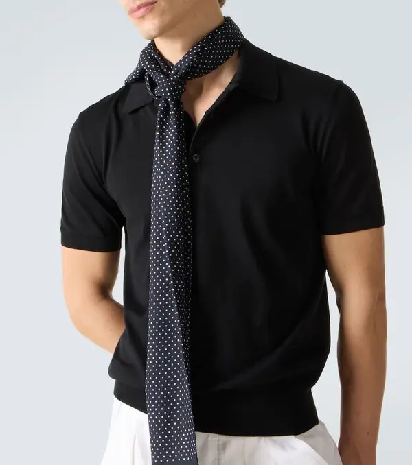 TOM FORD Cotton Polo Shirt - Black