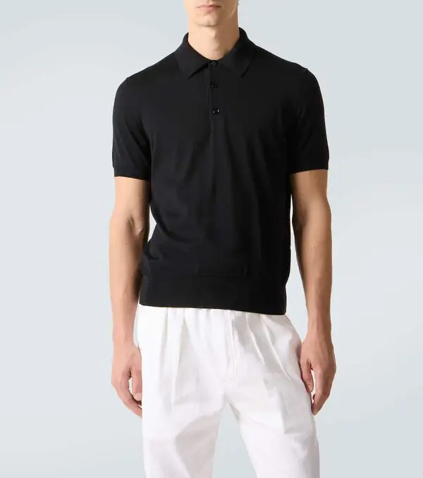 TOM FORD Cotton Polo Shirt - Black