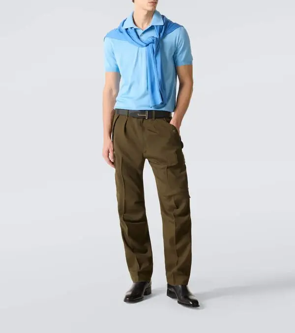 TOM FORD Cotton Polo Shirt - Blue