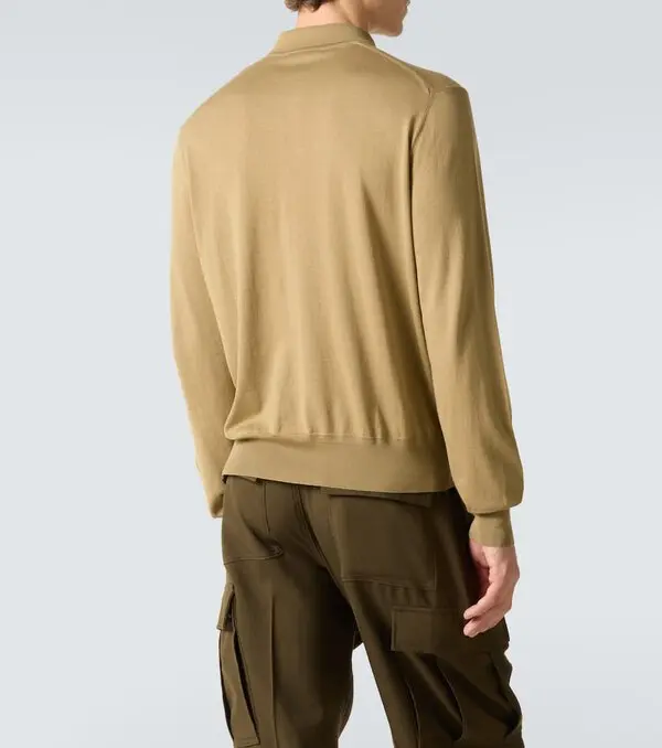 TOM FORD Cotton Polo Sweater - Beige