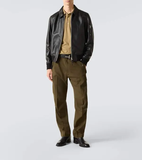 TOM FORD Cotton Polo Sweater - Beige