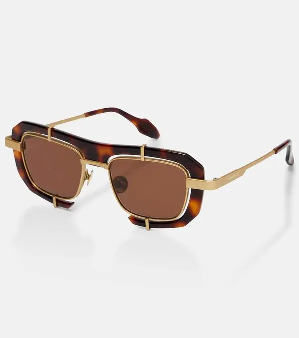 JW Anderson Rectangular Sunglasses With Tortoiseshell Frame - Brown
