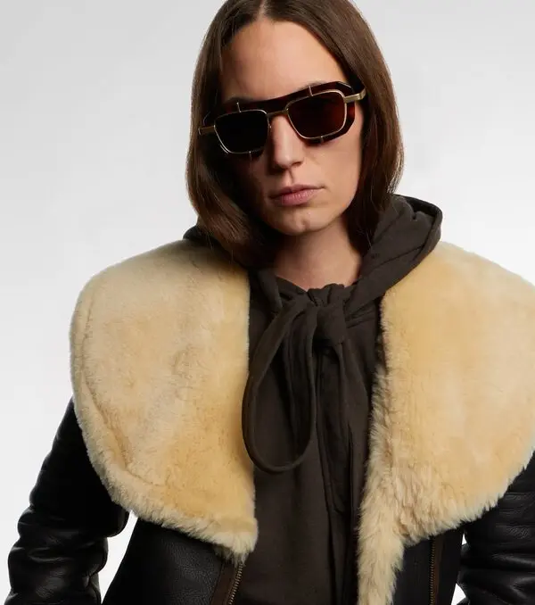 JW Anderson Rectangular Sunglasses With Tortoiseshell Frame - Brown