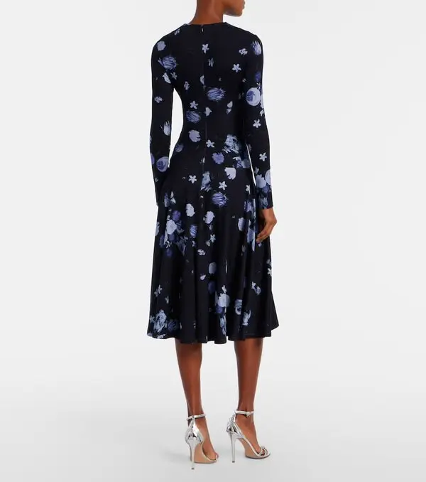 Erdem Floral Jersey Midi Dress