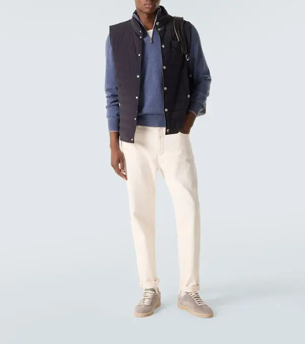 Brunello Cucinelli Cashmere Half-zip Sweater - Blue